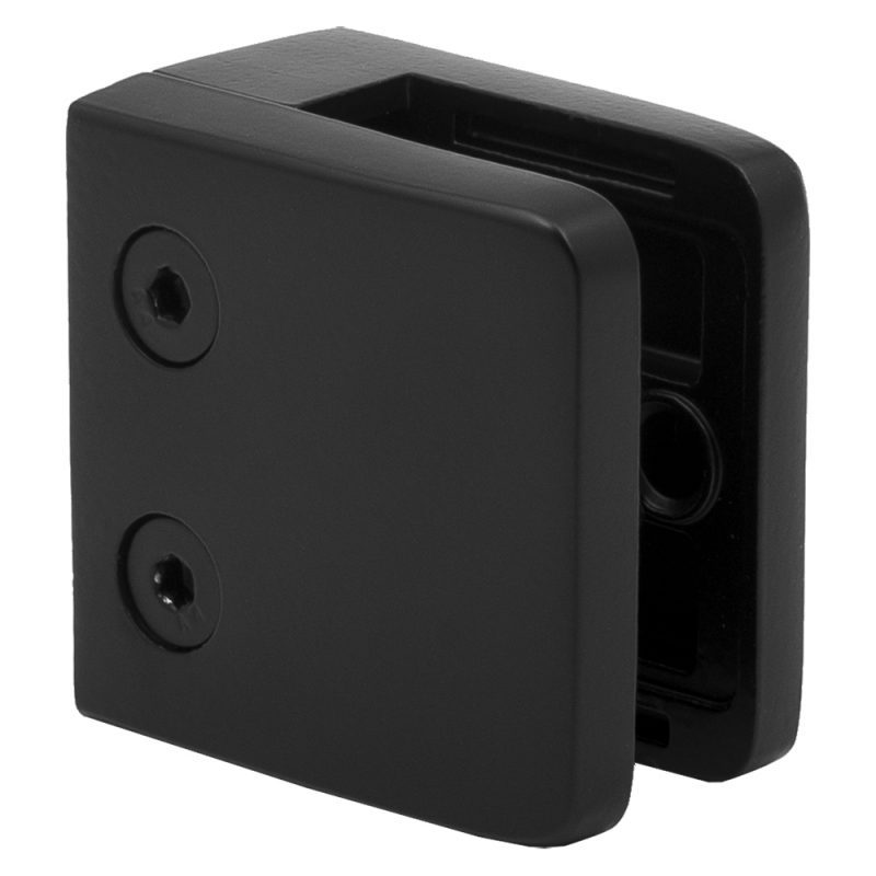 SSGC431XXZMB FLAT BACK LARGE SQUARE GLASS CLIP ZINC - BLACK