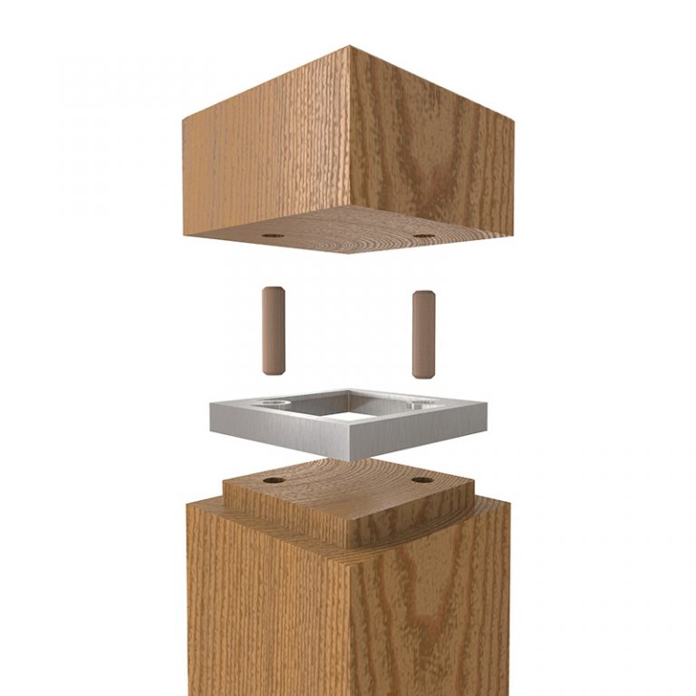 Modern Wood Post 52" - WPMSS31252 3 1/2"SQ. | Oak | Euro EAC