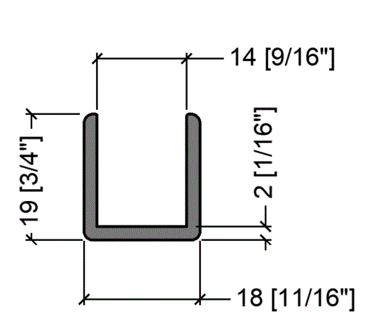 SSGWCH5834CP - 11/16” x 3/4” MINIMAL ALUMINUM GLASS WALL CHANNEL ...